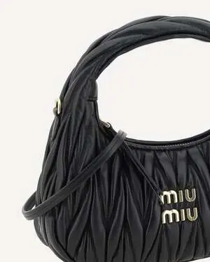 Miu Miu Quilted Leather Hobo Bag