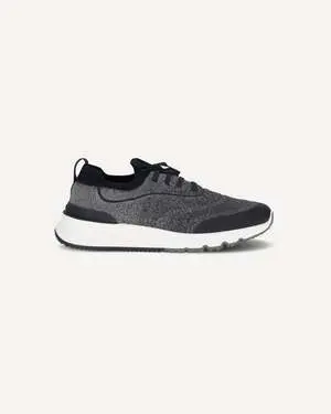 Brunello Cucinelli Techno Cotton Knit Lace-up Sneakers - Grey