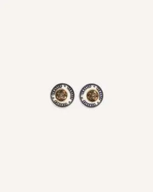 Versace Medusa Motif Coin Earrings - Grey