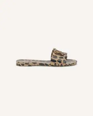 Dolce & Gabbana Leopard Print Rubber Slides - Multicolour