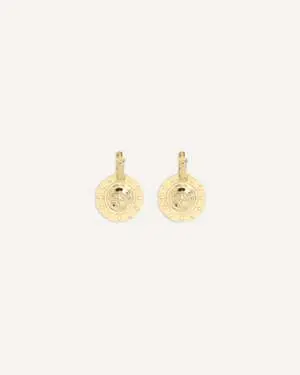 Versace Irradia Drop Earrings With Medusa Motif - Gold