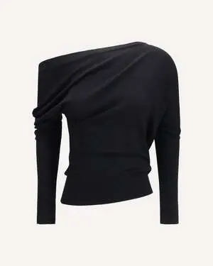 TOM FORD Asymmetric Drape Sweater - Black