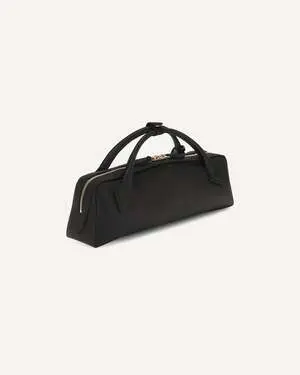 Alaïa Le Teckel Satin Clutch - Black