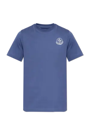 Moncler T-shirt With Printed Logo - Blue