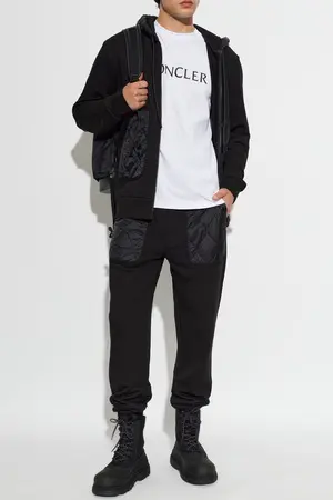 Moncler Zip-up Hooded Sweatshirt With Embroidered Logo