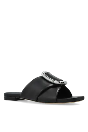 Marc Jacobs Leather Slides With An Appliqu
