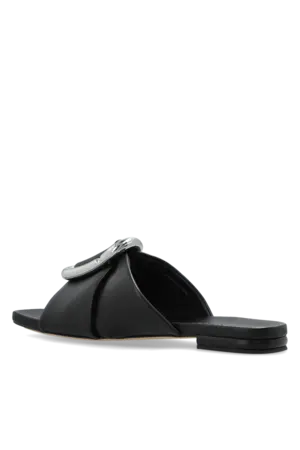 Marc Jacobs Leather Slides With An Appliqu