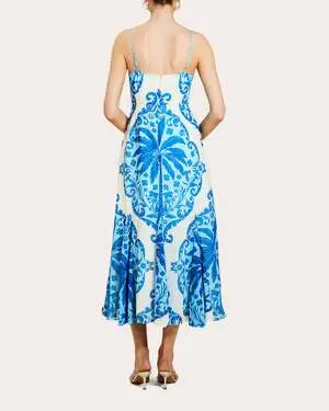 Mestiza New York Reverie Printed Chiffon Godet Scarf Maxi Dress