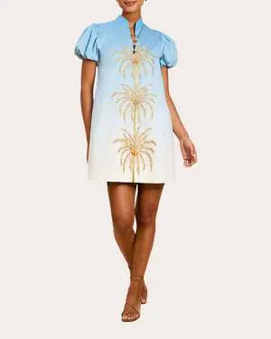 Mestiza New York Elliana Embroidered Poplin Barong Mini Dress