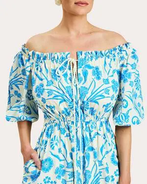 Mestiza New York Off-shoulder Floral Print Midi Dress