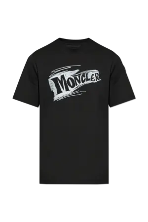 Moncler T-shirt With Printed Logo - Black