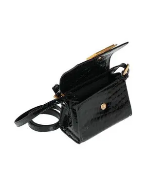 By Far Patent Leather Crocodile-print Flap Handbag
