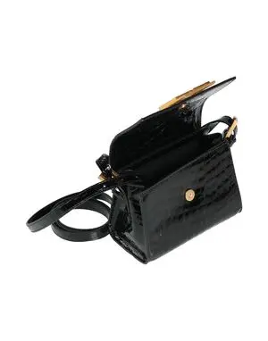 By Far Patent Leather Crocodile-print Flap Handbag