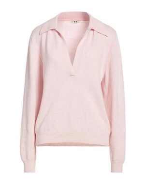 ANNAGRETA Cashmere Polo Sweater - Pink