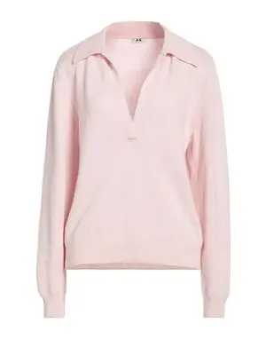 ANNAGRETA Cashmere Polo Sweater - Pink