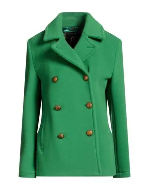 SEALUP Light Wool & Polyamide Pea Coat - Green