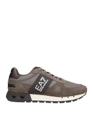 EA7 Sneakers Khaki Size Polyester, Cow Leather