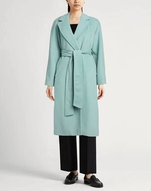 Roberto Cavalli Belted Wool Blend Coat - Blue