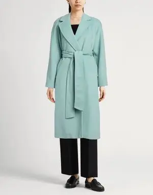 Roberto Cavalli Belted Wool Blend Coat - Blue