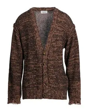 LANEUS Alpaca Wool Blend Cardigan - Brown