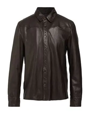 John Varvatos Shirt Dark Size Sheepskin - Brown