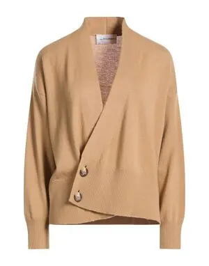 ANNA MOLINARI Cardigan Camel Size Wool, Cashmere