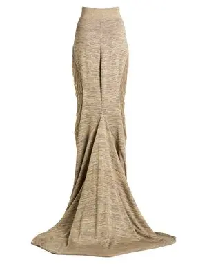 Rick Owens Maxi Skirt In Virgin Wool, Viscose, And Polyester