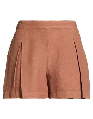 120% Lino Linen Shorts With Darts