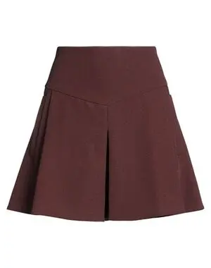 SEMICOUTURE Mini Skirt Chocolate Size Polyester, Elastane - Brown