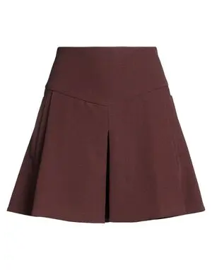 SEMICOUTURE Mini Skirt Chocolate Size Polyester, Elastane