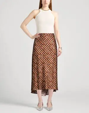 OTTOD'AME Multicolor Viscose Midi Skirt