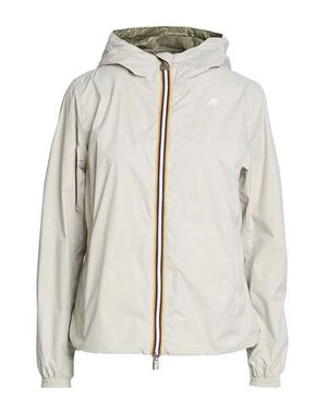 K-WAY K-WAY Recycled Nylon Hooded Windbreaker Jacket Light Grey