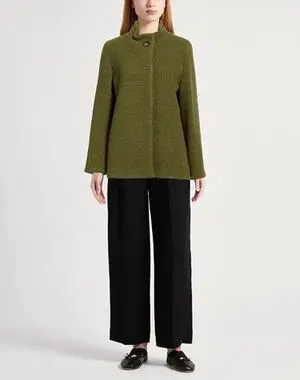 Cinzia Rocca Single-breasted Bouclé Coat - Green