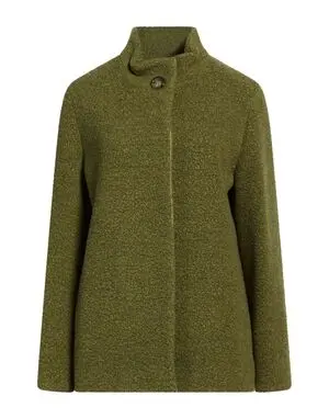 Cinzia Rocca Single-breasted Bouclé Coat - Green