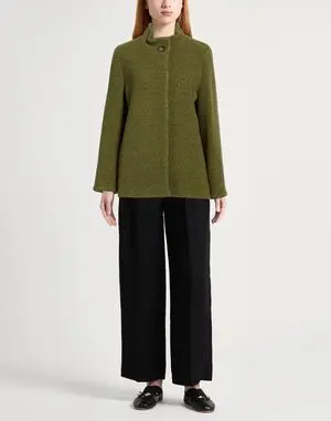 Cinzia Rocca Single-breasted Bouclé Coat - Green