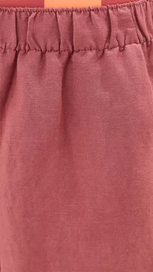 LE BOP Donda Linen Blend Shorts - Marsala