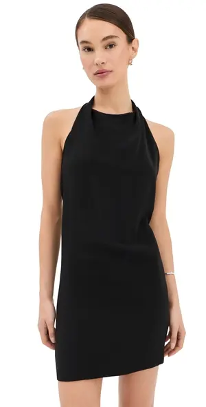 Wardrobe.NYC Liquid Halter Mini Dress - Black
