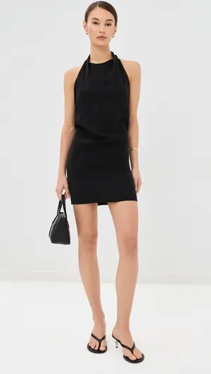 Wardrobe.NYC Liquid Halter Mini Dress