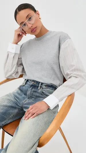 MERYLL ROGGE T-shirt With Shirting Sleeves