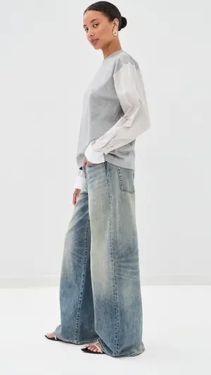 MERYLL ROGGE T-shirt With Shirting Sleeves