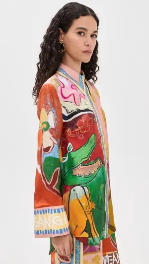 ALEMAIS Mlak Silk Button Down Shirt