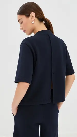 TWP Cropped Mock Neck Tee