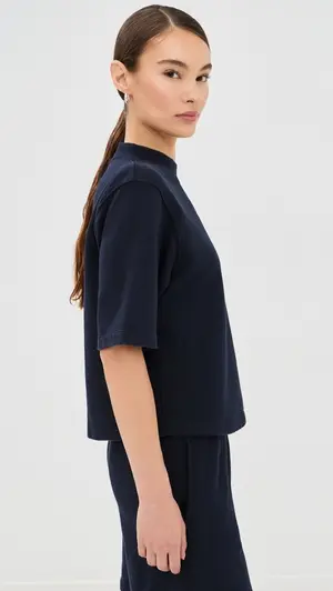 TWP Cropped Mock Neck Tee