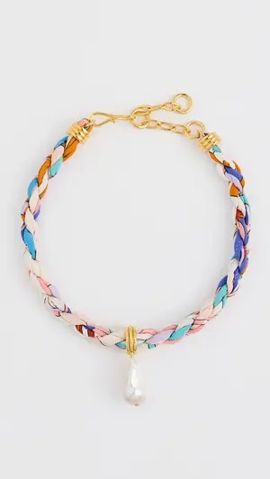 LIZZIE FORTUNATO Woven Collar Necklace With Freshwater Cultured Pearl