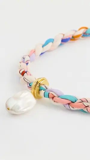 LIZZIE FORTUNATO Woven Collar Necklace With Freshwater Cultured Pearl