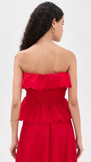 English Factory Embroidery Strapless Top