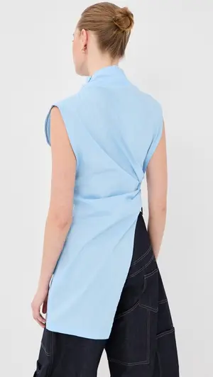 TOLU COKER Asymmetric Drape Blouse