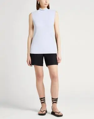 Peserico Sleeveless Turtleneck T-shirt In Light Cotton Elastane
