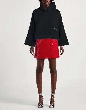 8PM Cotton French Terry Hooded Sweatshirt With Crystal Appliqués