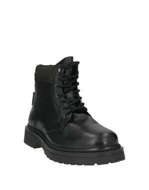 Tommy Hilfiger Leather And Textile Combat Boots